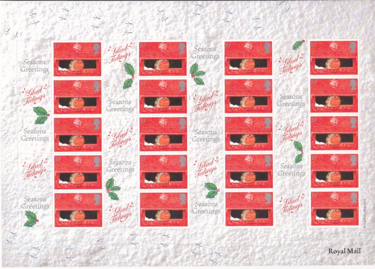 Smilers Sheet LS02 Christmas Post Office 2000 Logo - GB Stampline