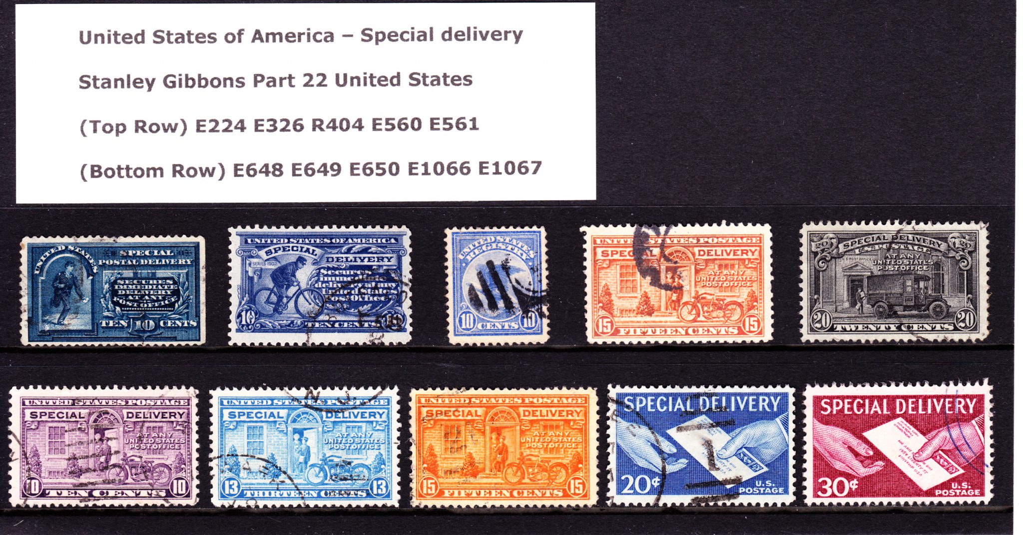 United States Special Delivery Stamps 1888 to 1954 - GB Stampline